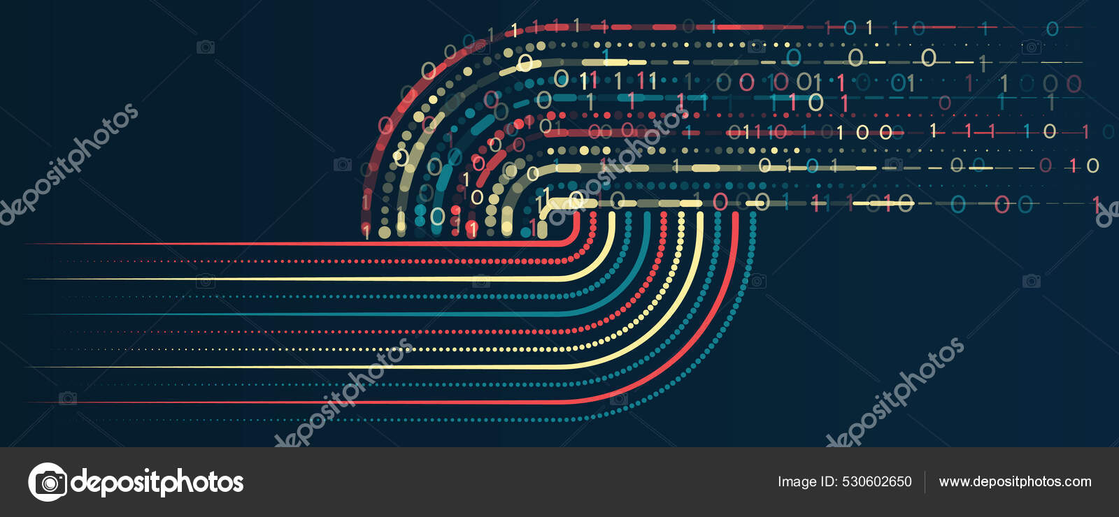 Visualization Sorting Data Abstract Flow Information Circles Binary Code Vector Stock Vector ...