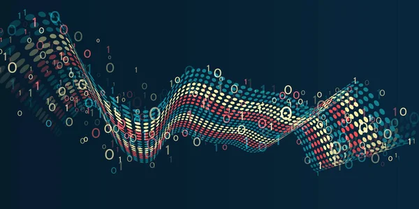 Visualization Sorting Data Abstract Flow Information Circles Binary Code Vector Stock Vector