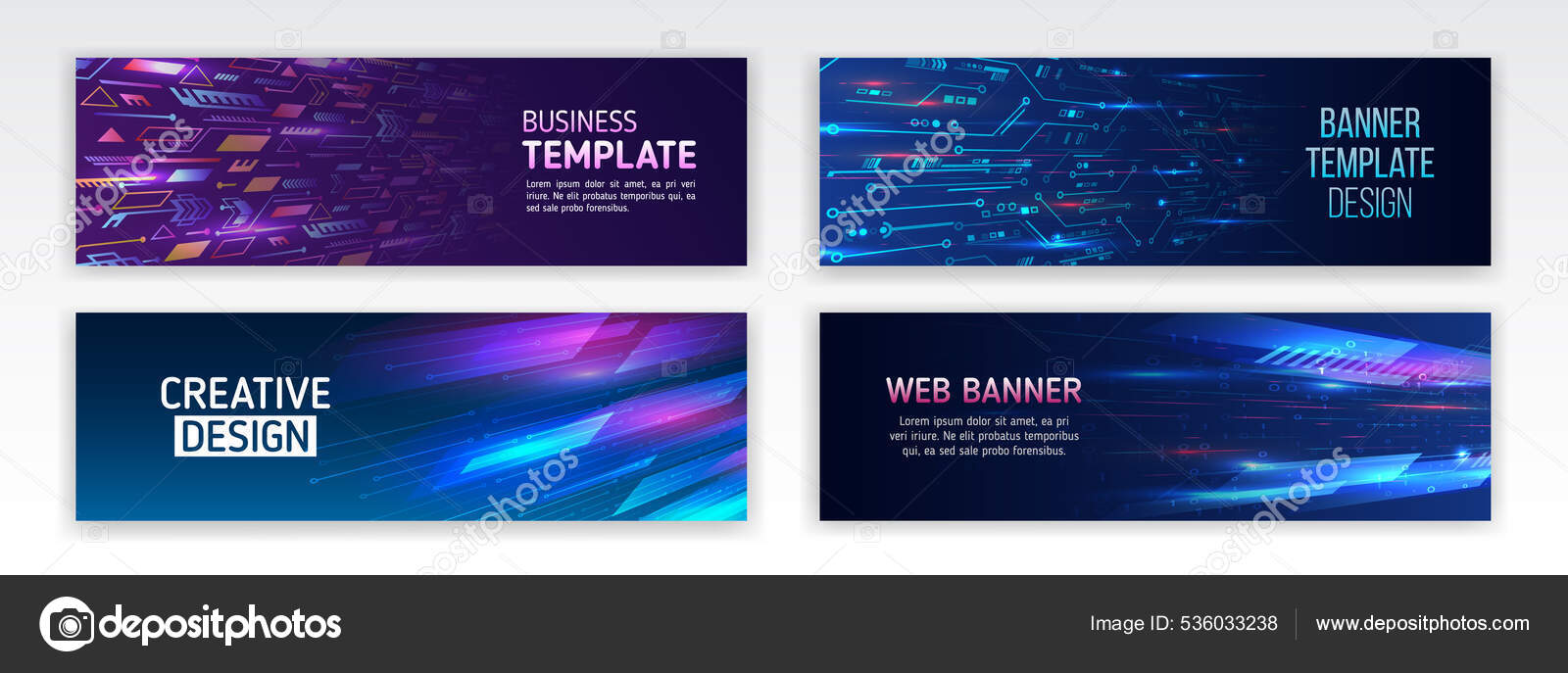 Horizontal Header Web Background High Tech Design Technological ...
