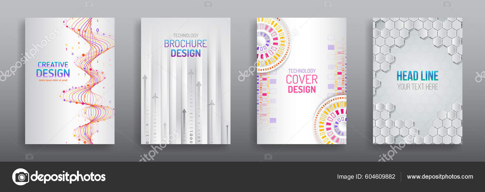Technology Background Design Booklet Leaflet Annual Report Layout ...