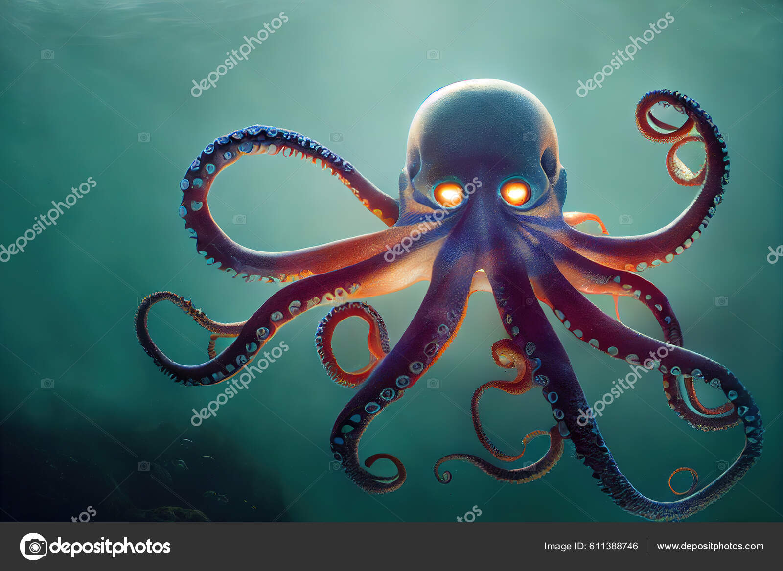 Render Futuristic Biomechanical Octopus Cyberpunk Creature Stock Photo ...