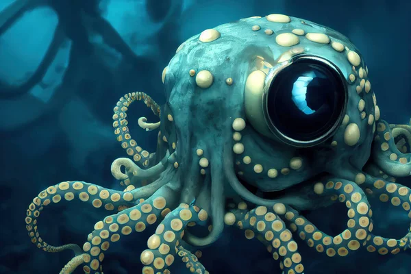 Render Futuristic Biomechanical Octopus Cyberpunk Creature Stock Photo ...