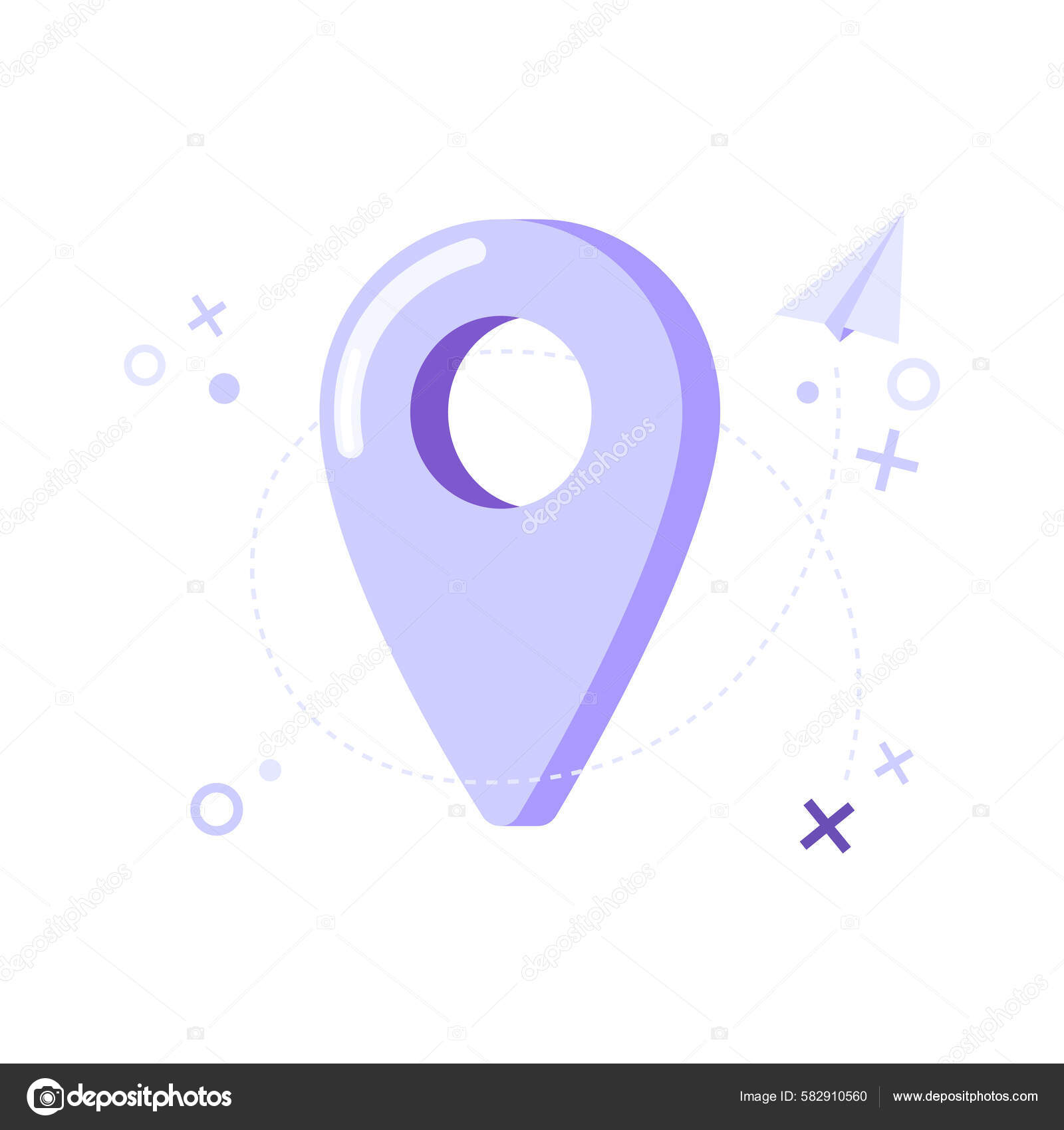Navigation Service Concept Map Pin Icon Flat Vector Illustration ...