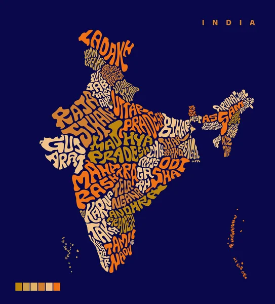 100,000 India map typography Vector Images | Depositphotos