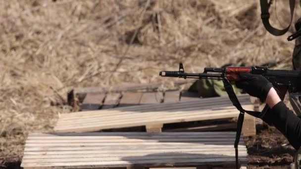 Shooting Range Men Using Machine Gun Fire Target Shooting Range — Stock ...