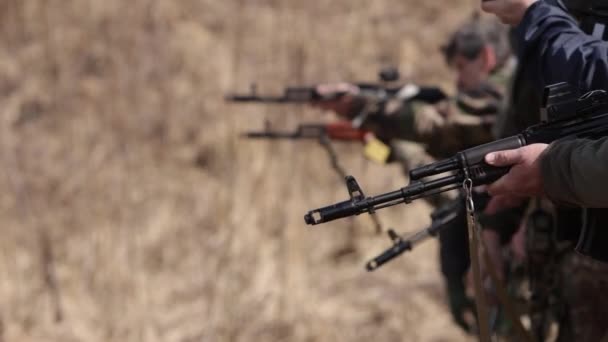 Video Shows Men Shooting Shooting Range Target Machine Gun Shooting ...