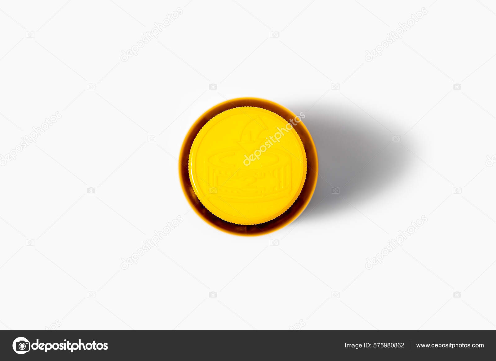 Childproof Pill Cap Instructions Press Twist Open Top View Flat — Stock ...