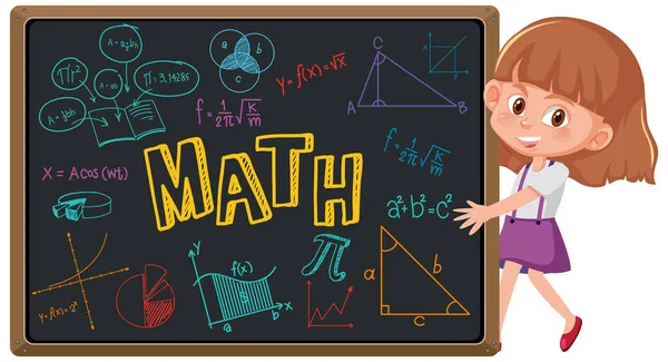 Girls Math Symbols Illustration Stock Vector by ©brgfx 536491734