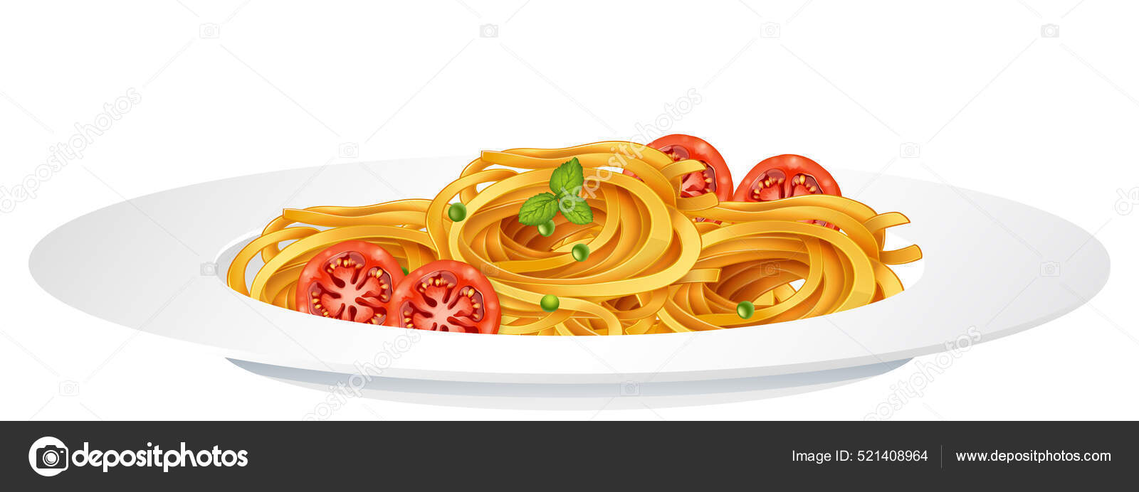 Spaghetti Tomato Isolated Illustration Stock Vector by ©brgfx 521408964