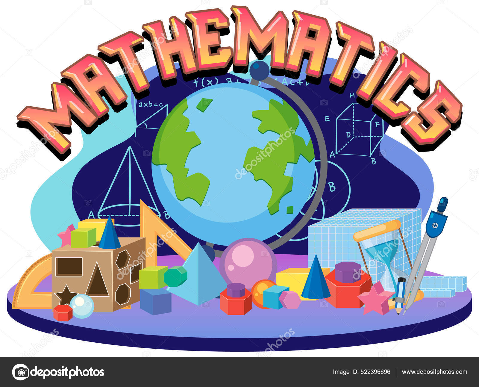 Mathematics Tools Object Icon Illustration Stock Vector by ©brgfx 522396696