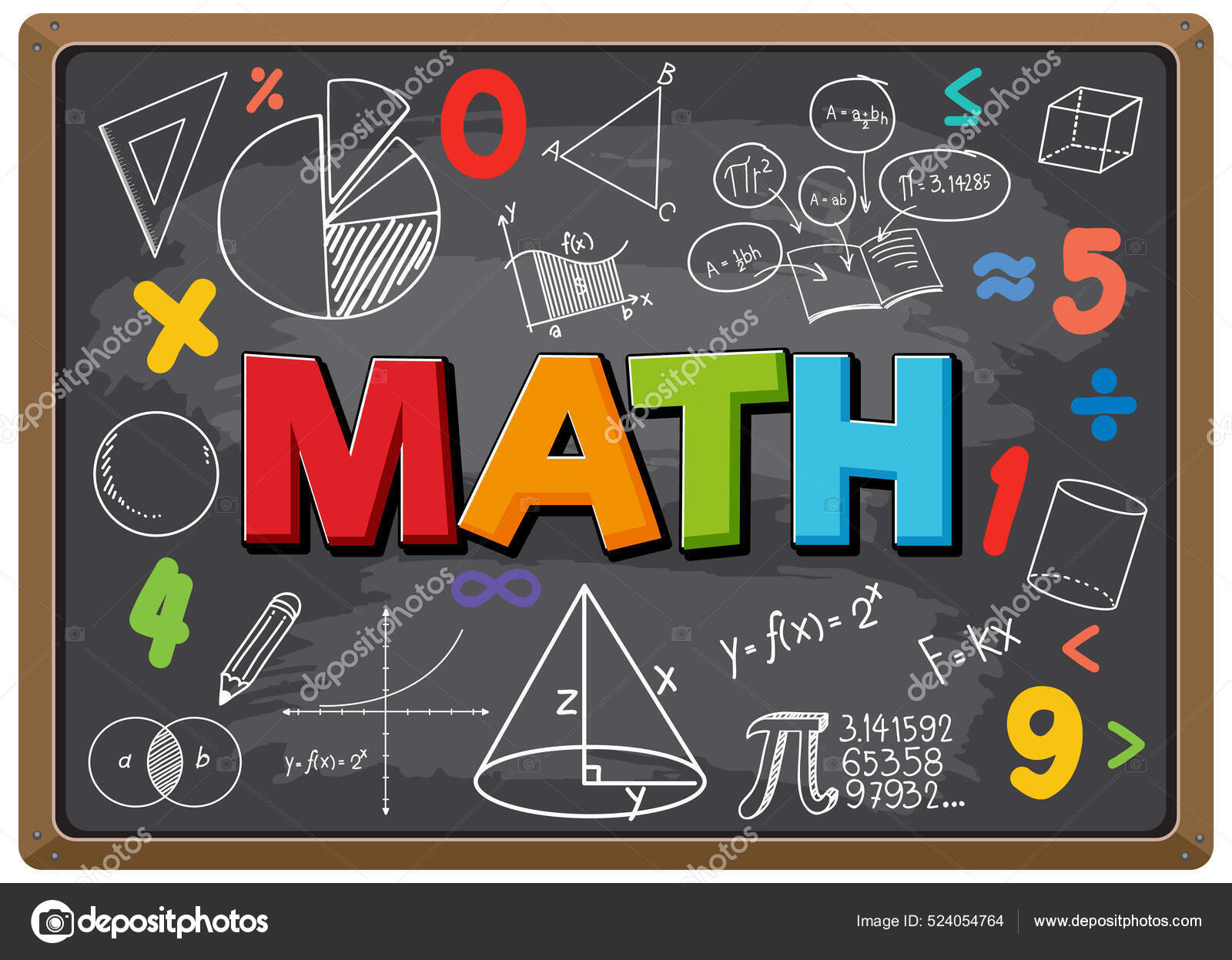 Math Formula Blackboard Isolated Illustration Stock Vector by ©brgfx ...