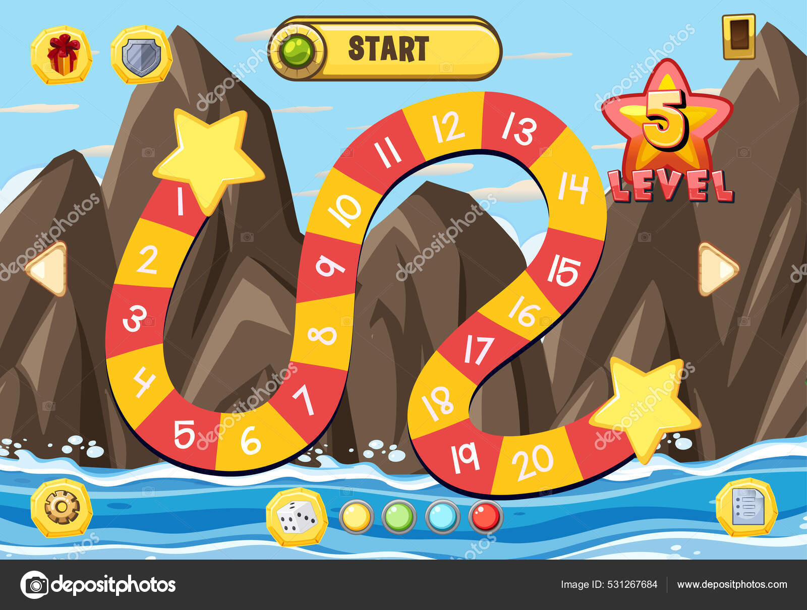 Counting Number Game Template Kid Illustration Stock Vector Image by ...