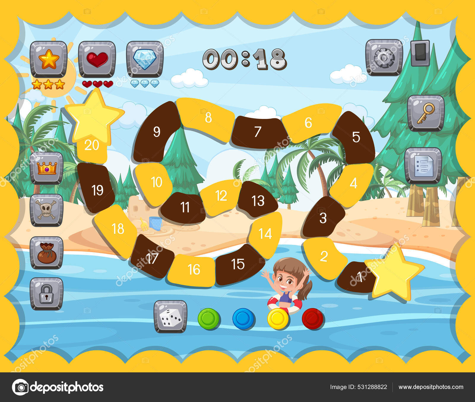 Counting Number Game Template Kid Illustration Stock Vector Image by ...