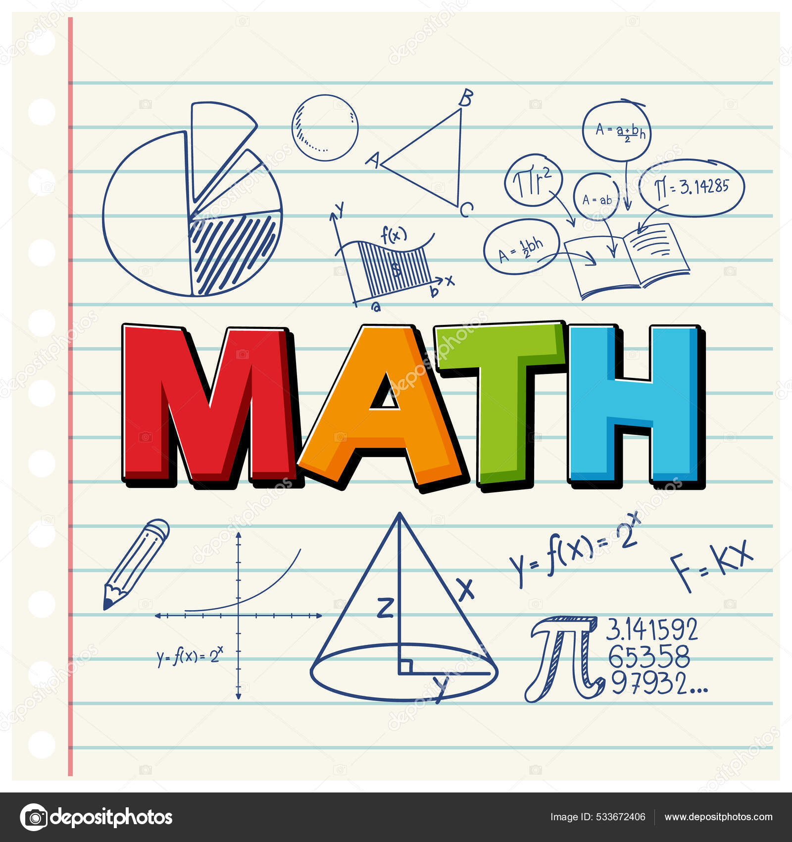 Doodle Math Formula Notebook Page Illustration Stock Vector by ©brgfx ...