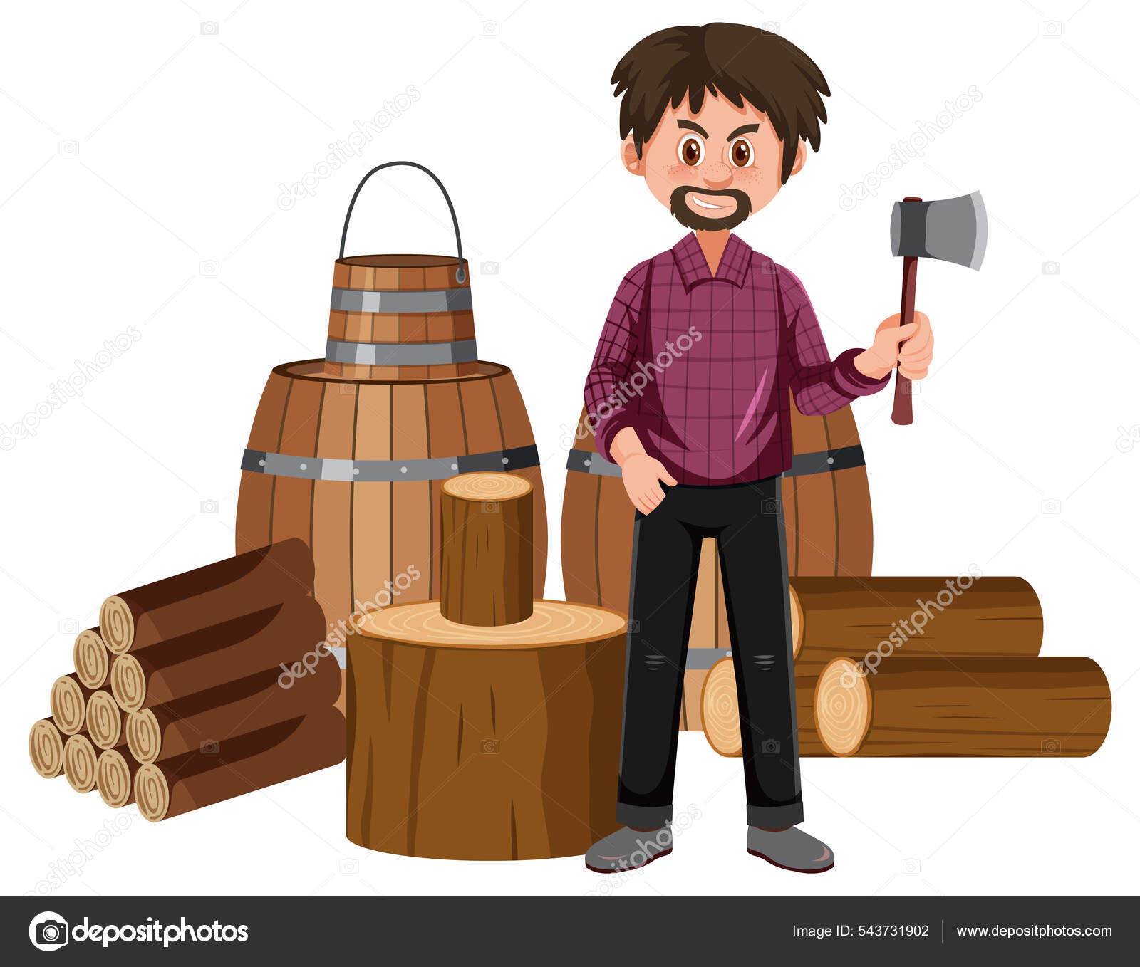 Man Holding Cartoon Character White Background Illustration Stock ...