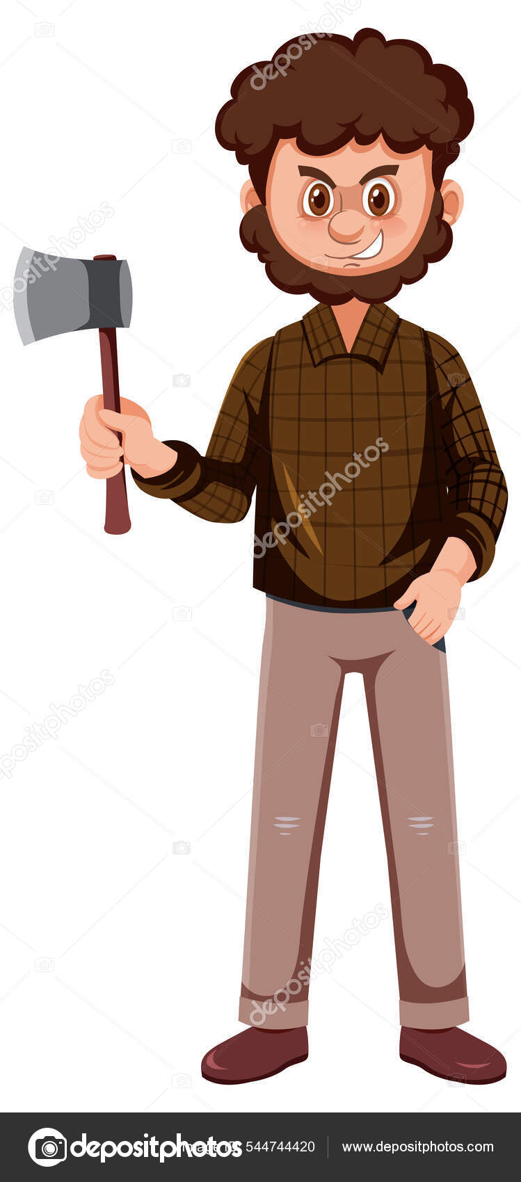 Man Holding Cartoon Character White Background Illustration Stock ...