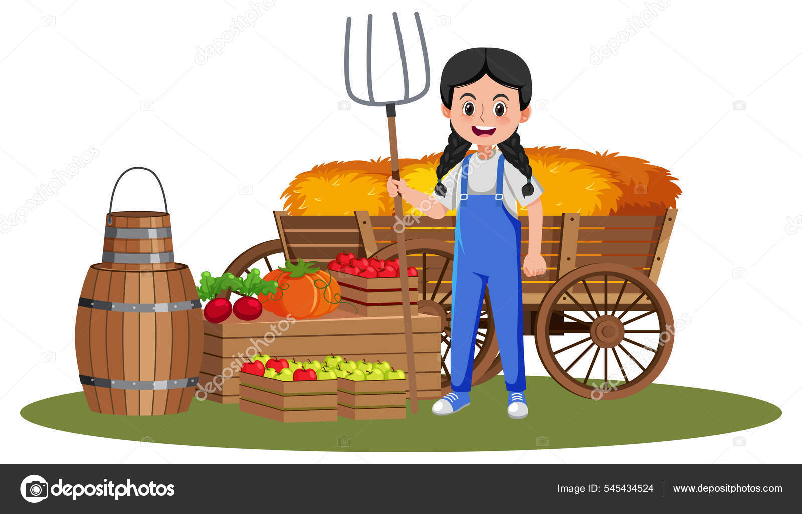 Farmer Cartoon Character White Background Illustration Stock Vector by ...