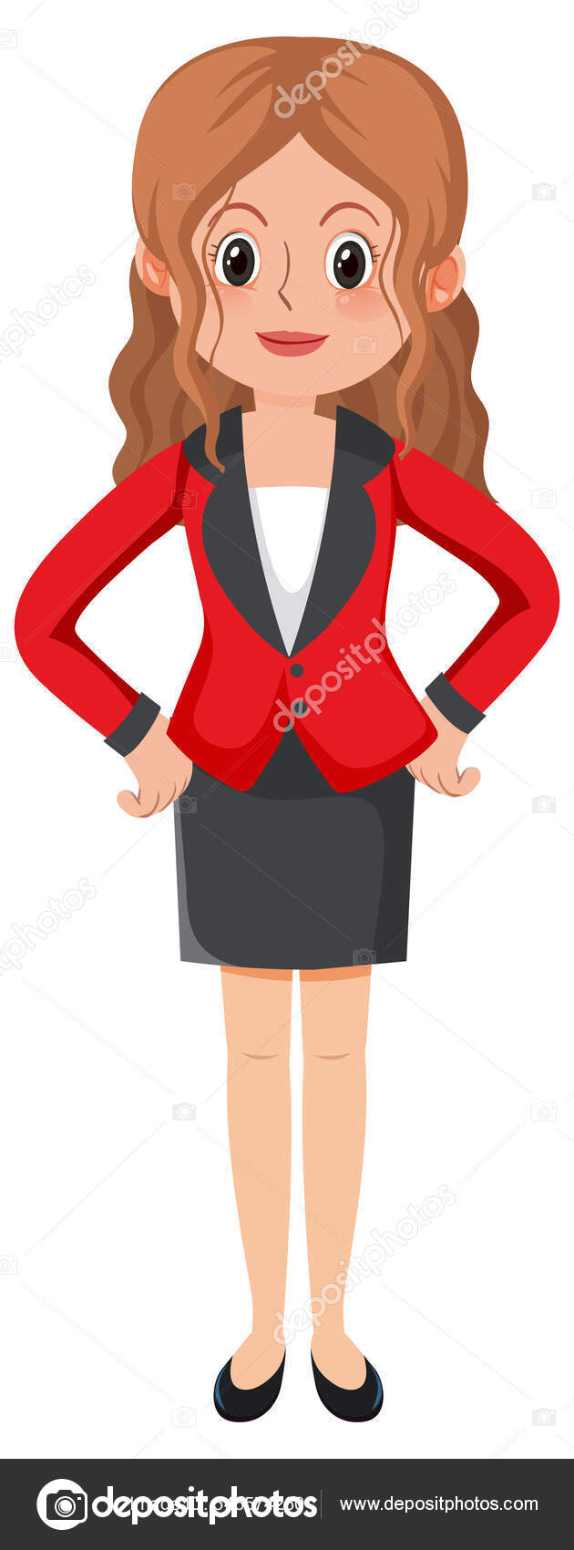 Secretary Cartoon Character White Background Illustration Stock Vector ...