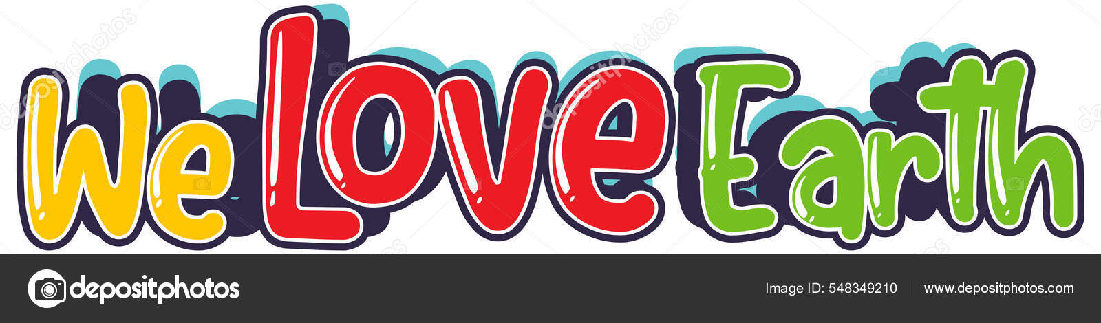 Love Earth Typography Logo Design Illustration Stock Vector Image by ...