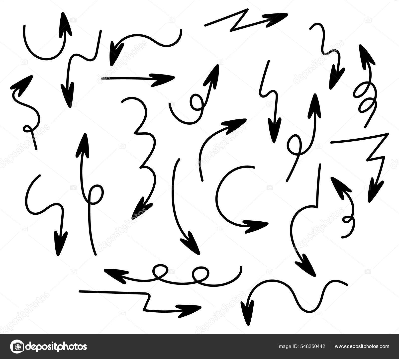 Set Arrows Different Directions White Background Illustration Stock ...