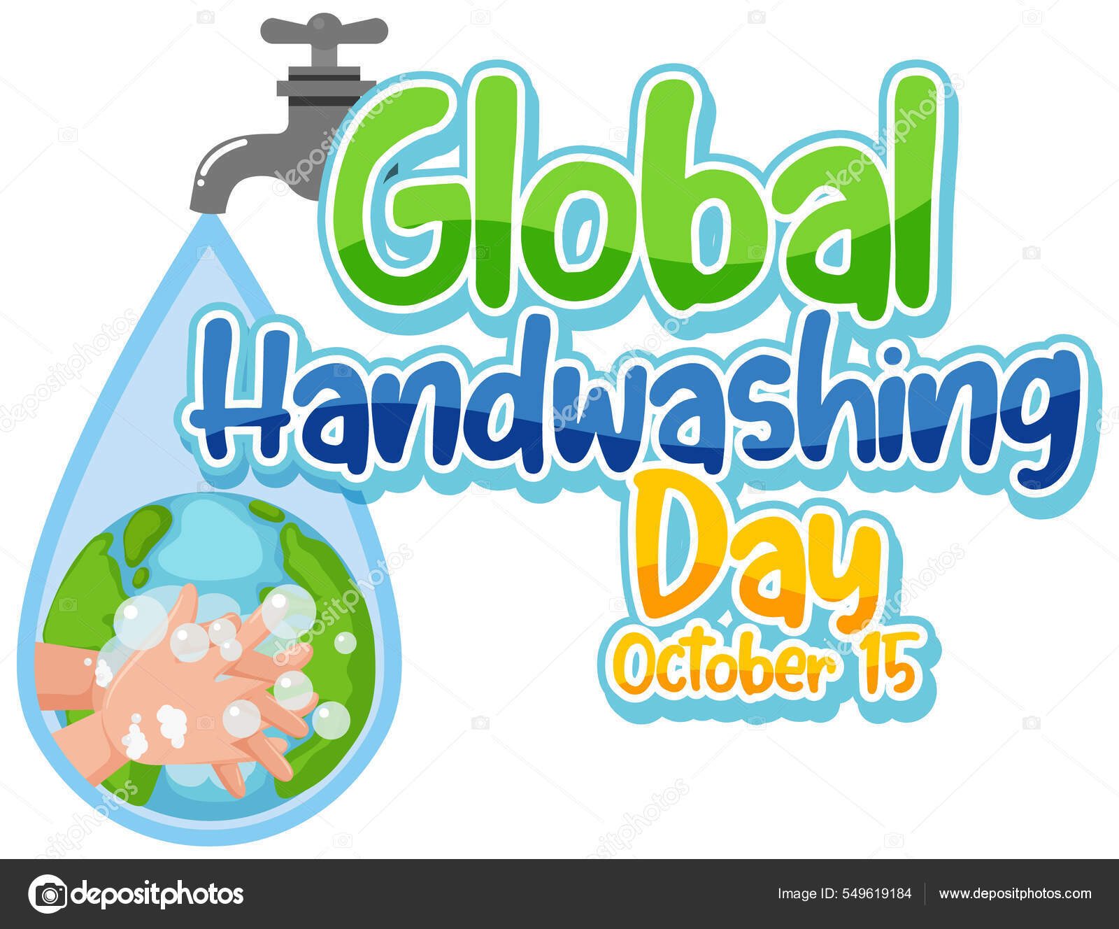 Global Handwashing Day Banner Design Illustration Stock Vector Image by ...