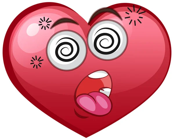 Goofy Heart Emoticon White Background Illustration Stock Vector by ...