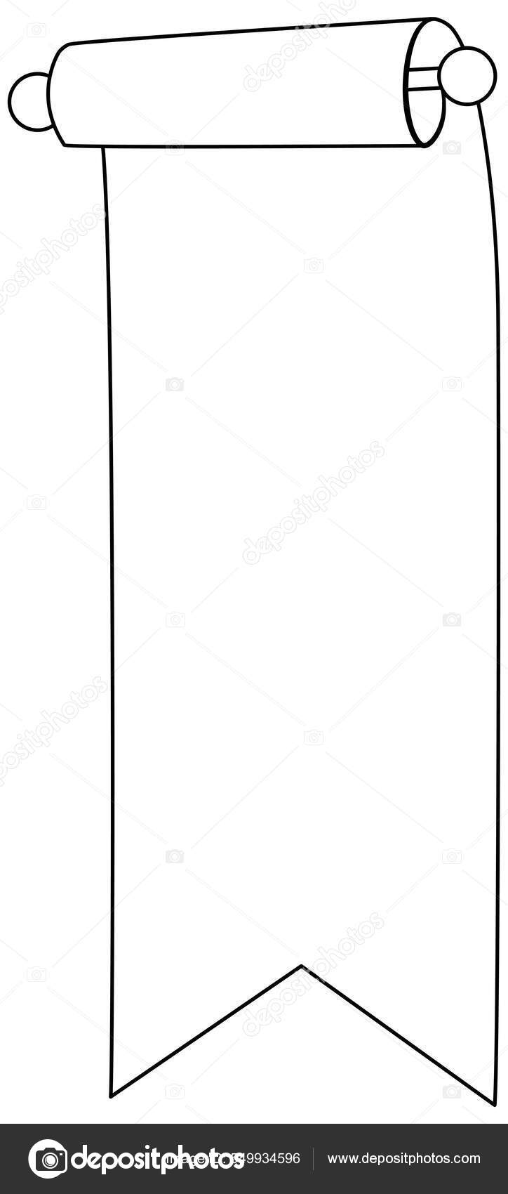 Paper Scroll Doodle Outline Colouring Illustration Stock Vector by ...