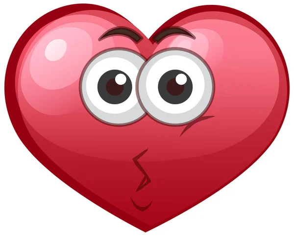 Goofy Heart Emoticon White Background Illustration Stock Vector by ...