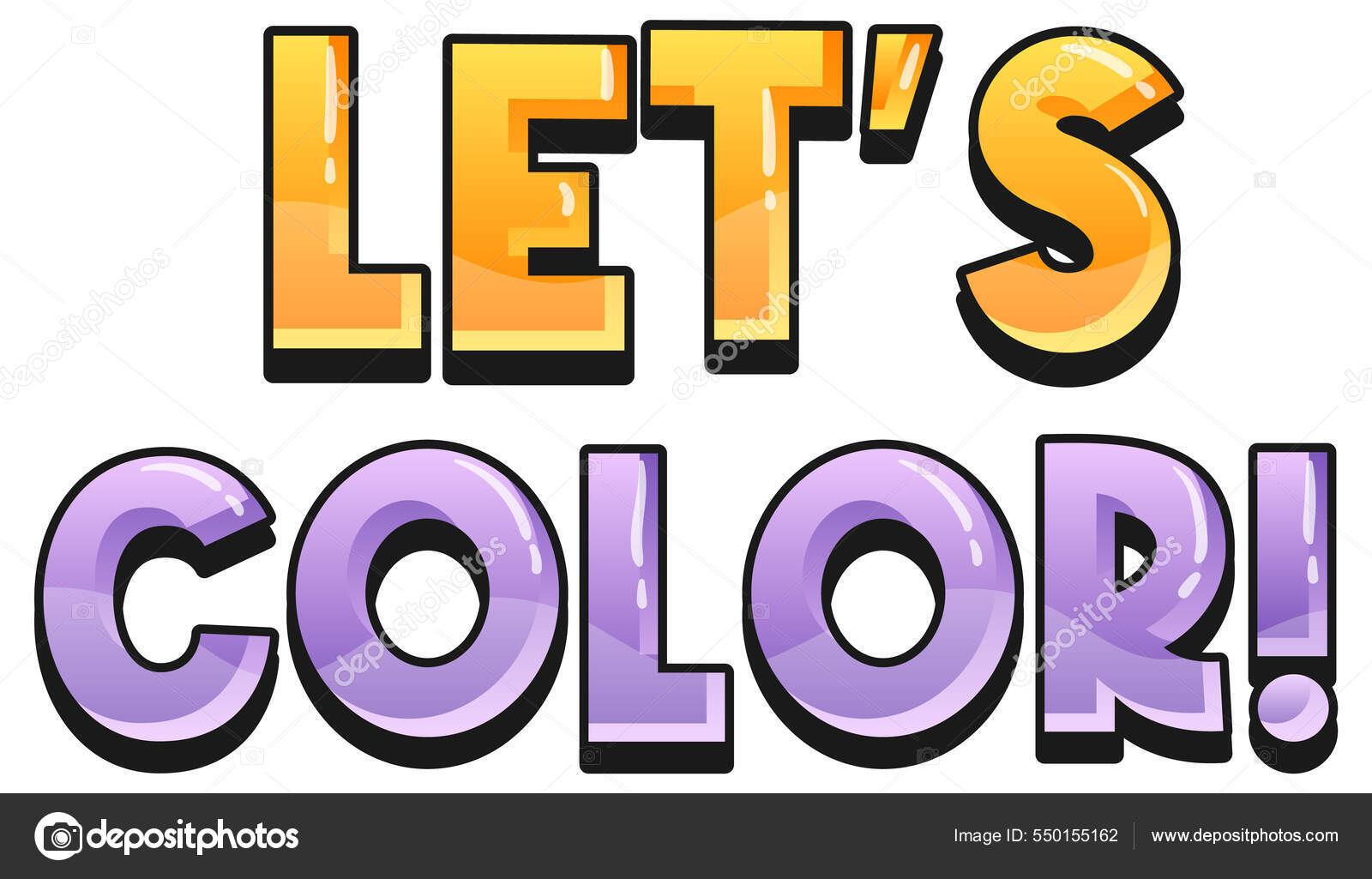 Lets Color Text Symbol White Background Illustration Stock Vector Image ...