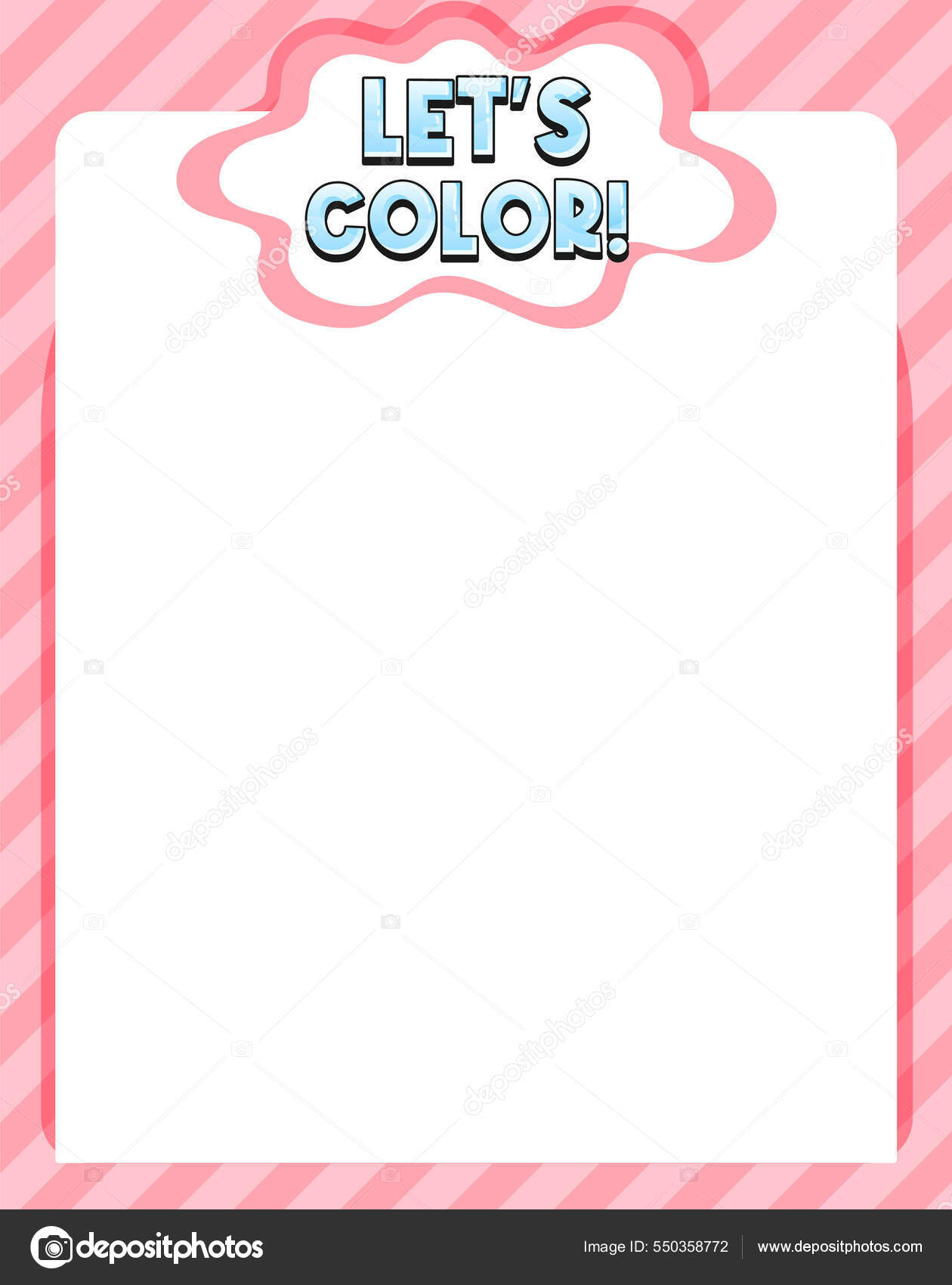 Cute Blank Pink Color Border Worksheet Illustration Stock Vector by ...