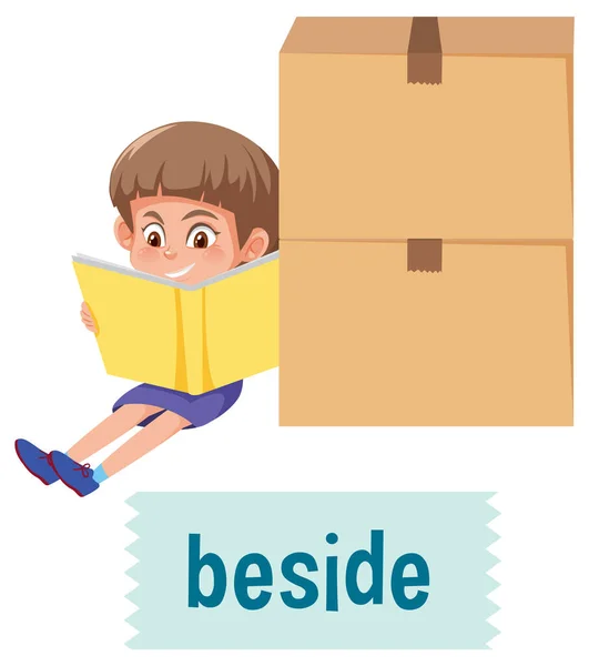 Preposition Place Cartoon Girl Table Illustration Stock Vector by ... Preposition Place Cartoon Girl Table Illustration Stock Vector by ...