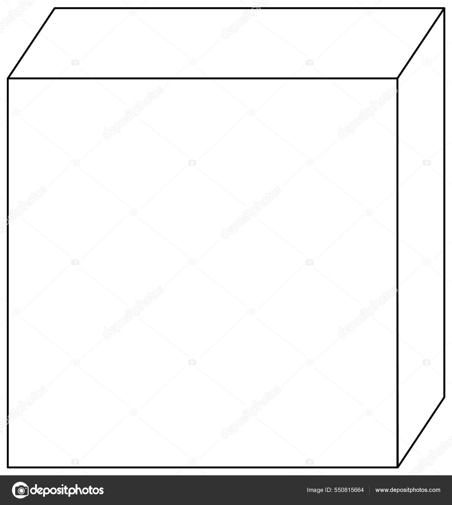 Cuboid Shape Doodle Outline Colouring Illustration Stock Vector by ...