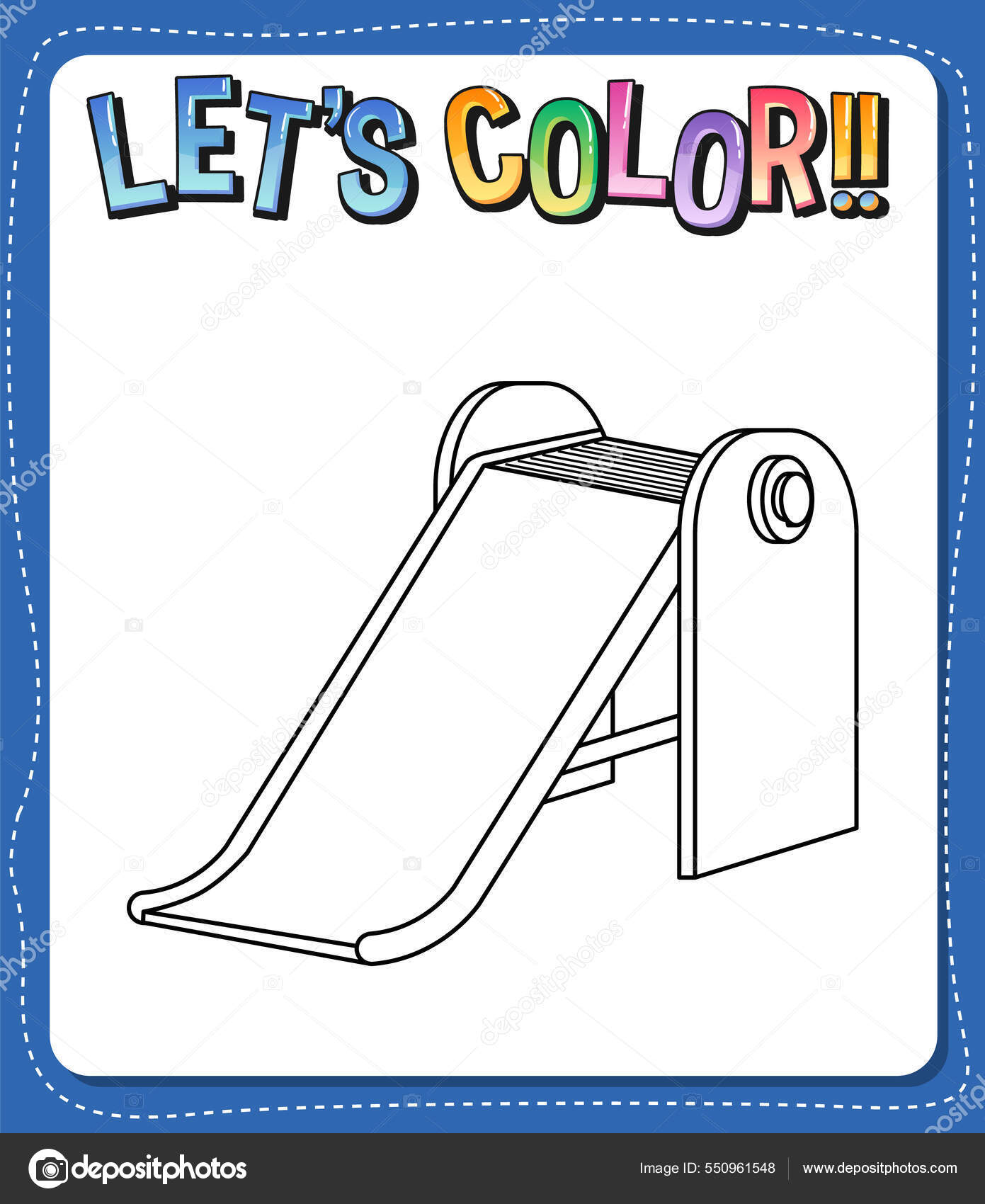 Worksheets Template Lets Color Text Slider Outline Illustration Stock ...