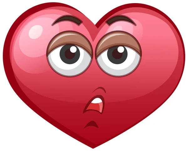 Goofy Heart Emoticon White Background Illustration Stock Vector by ...