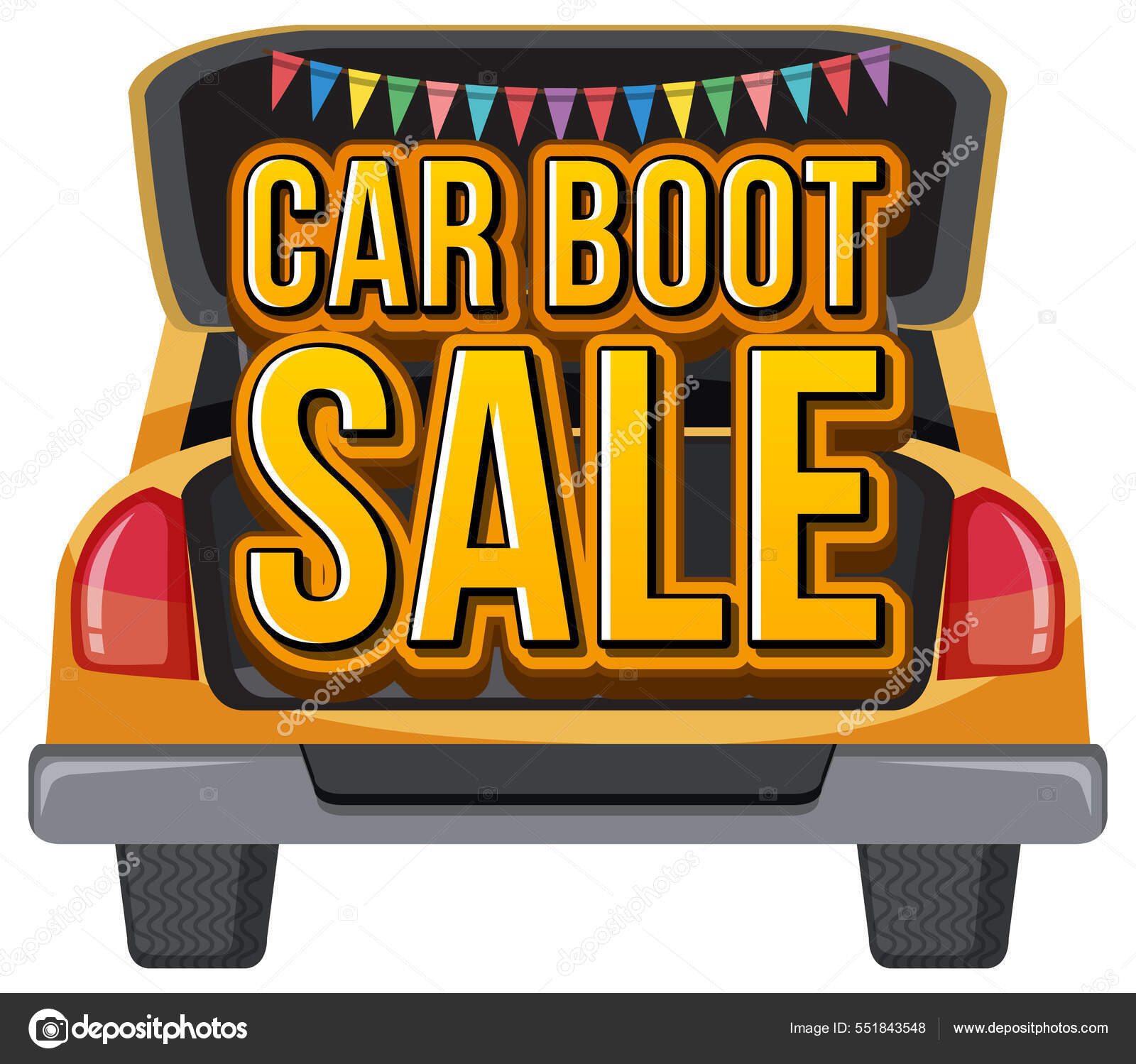 Car Boot Sale Typography Design Illustration Stock Vector Image by ...