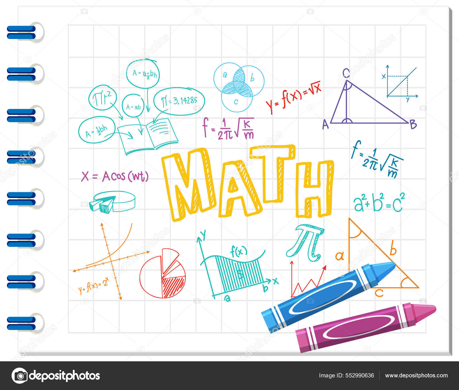 Fórmula Matemática Doodle Com Fonte Mathematics Ilustração Notebook ...