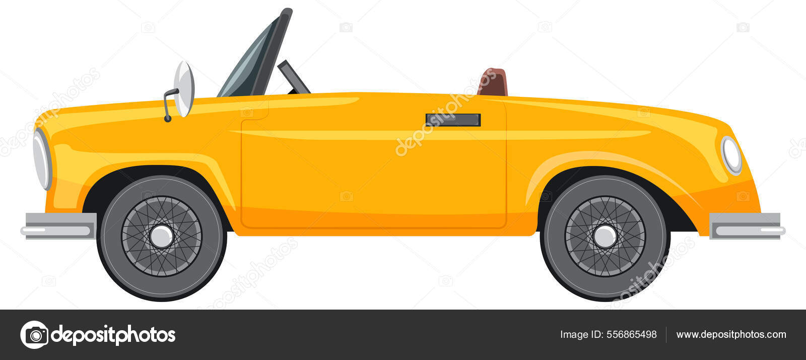Classic Yellow Car Cartoon Style Illustration Stock Vector by ©brgfx ...