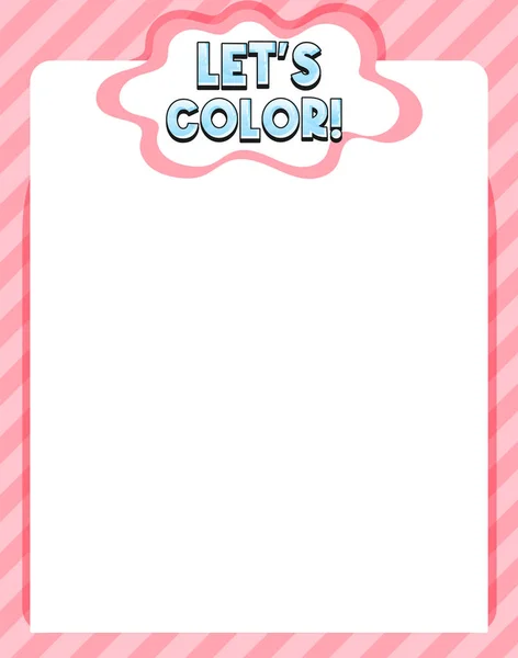 Worksheets Template Color Fun Text Illustration Stock Vector by ©brgfx ...