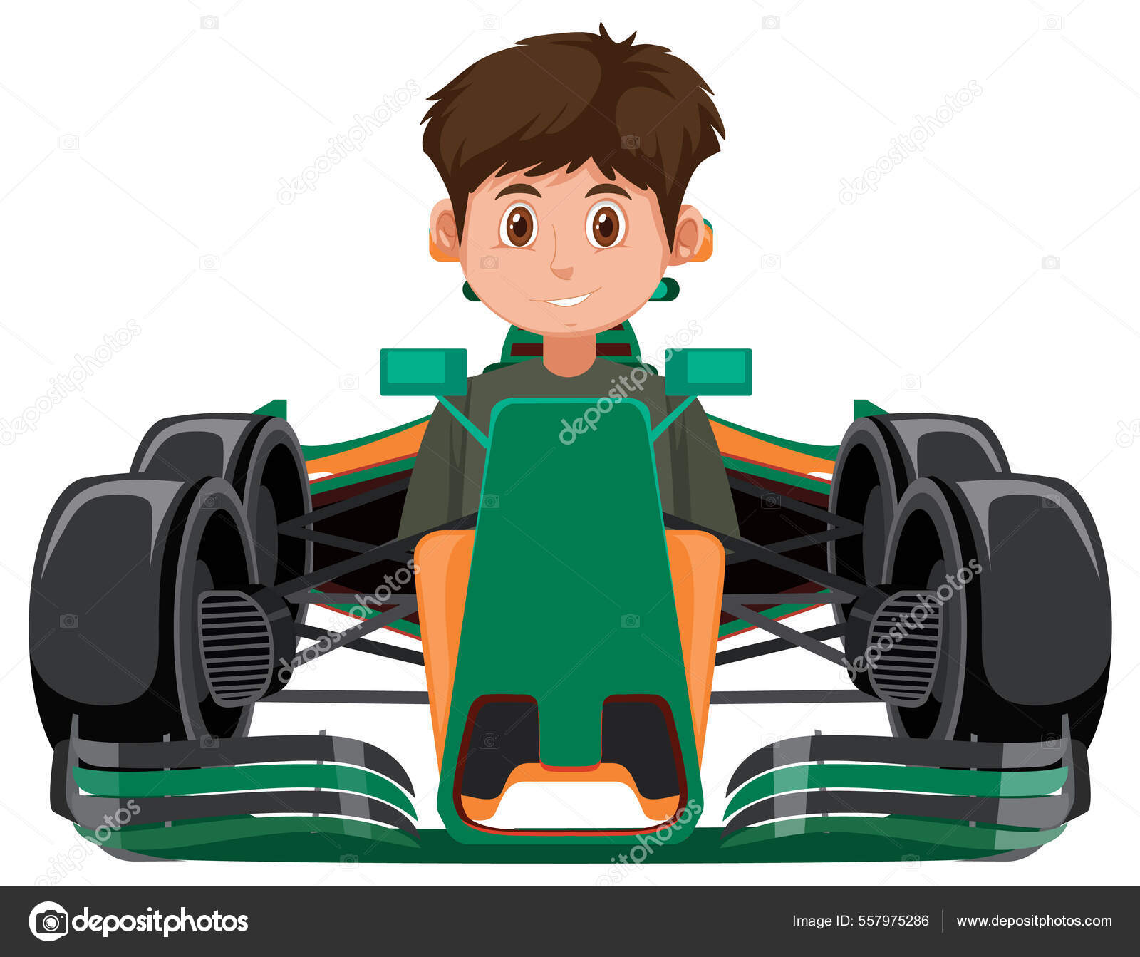 Man Driving Formula One Racing Car Illustration Stock Vector by ©brgfx ...