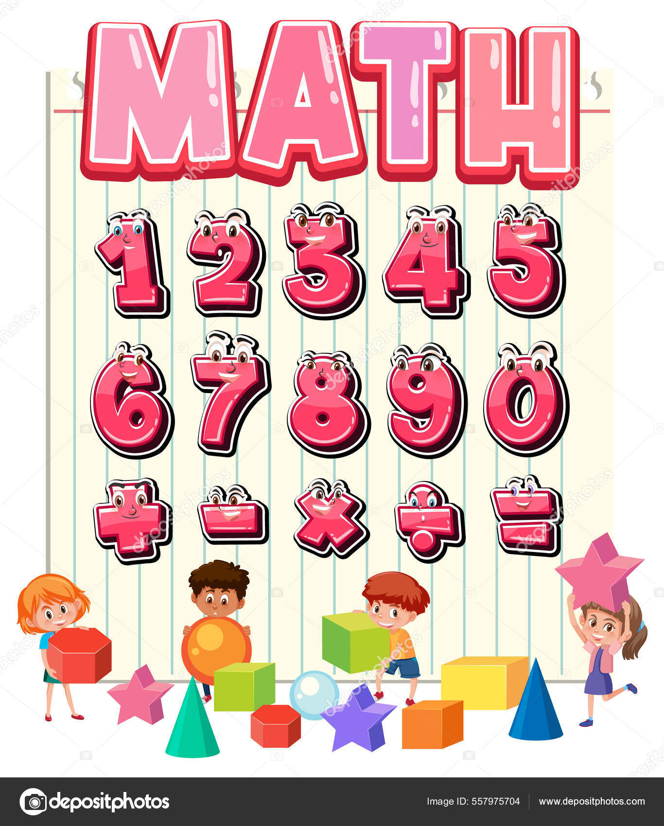 Math Numbers Cartoon