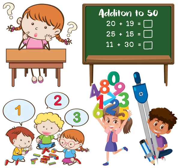 Student Doing Math Clipart
