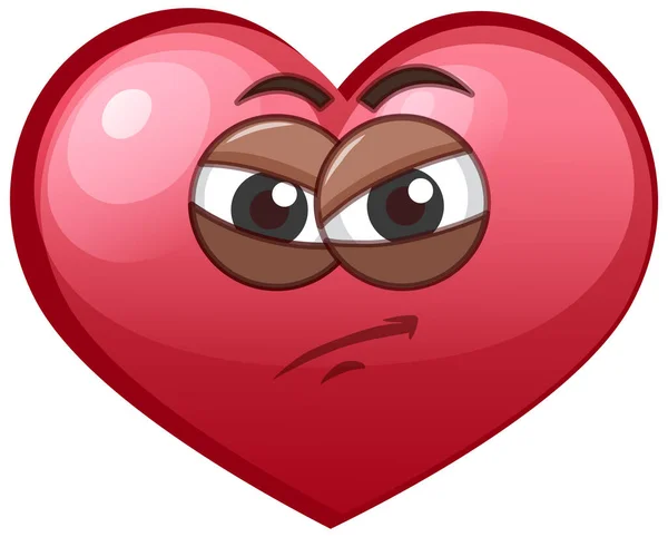 Goofy Heart Emoticon White Background Illustration Stock Vector by ...