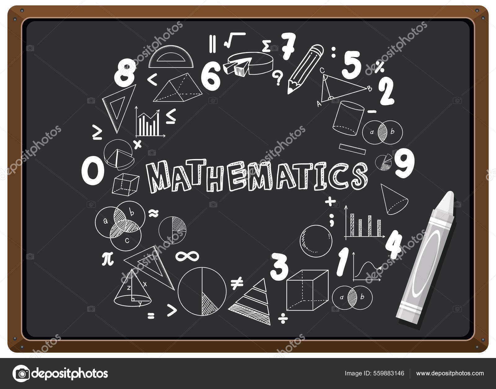 Math Formula Blackboard Isolated Illustration Stock Vector by ©brgfx ...