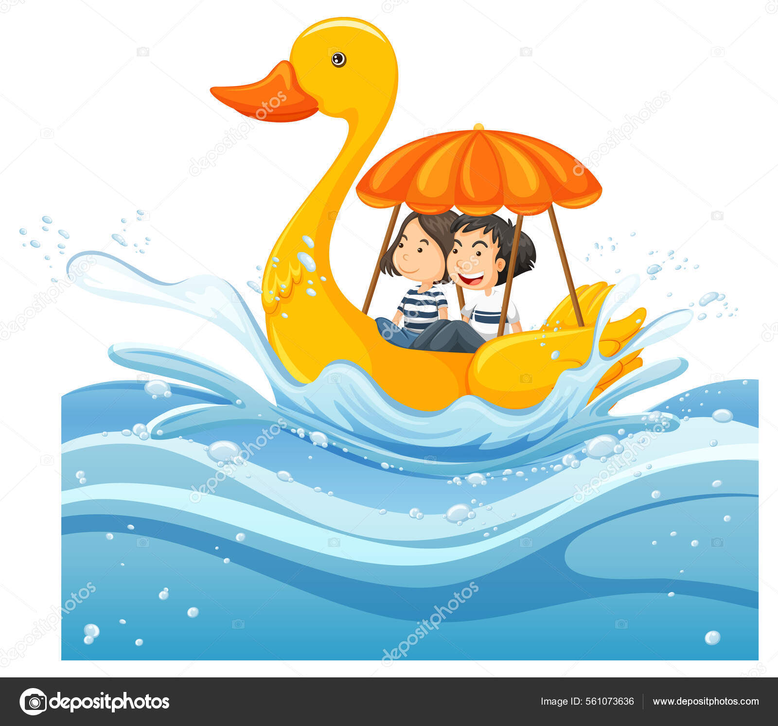 Water Splash Duck Boat White Background Illustration Stock Vector by ...