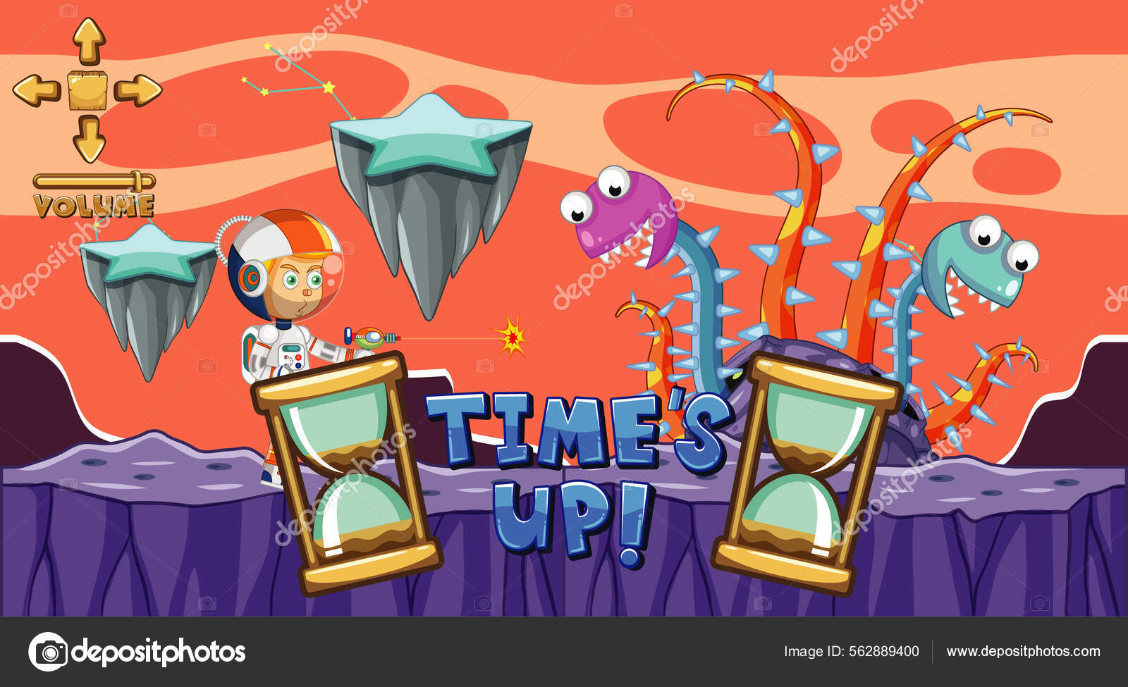 Game Template Space Theme Illustration Stock Vector by ©brgfx 562889400