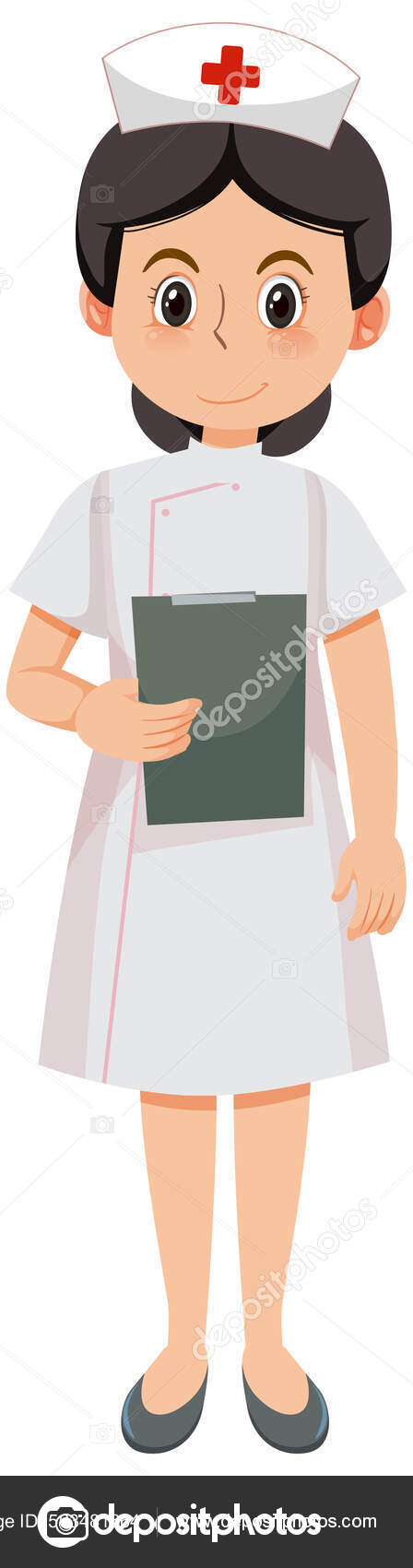 Nurse Cartoon White Background Illustration Stock Vector Image by ...