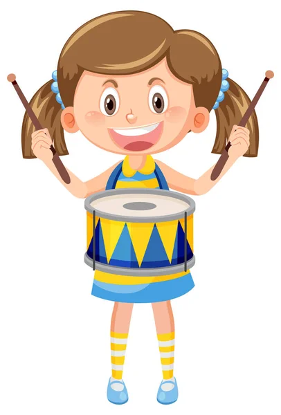 Kid Playing Drums Clipart