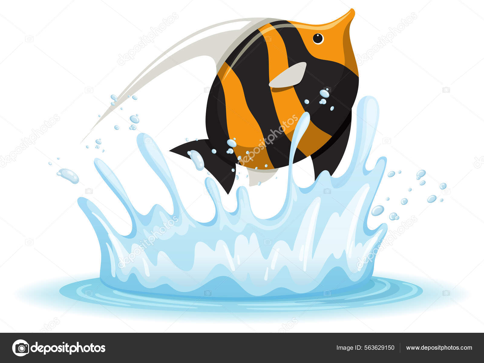 Water Splash Fish White Background Illustration Stock Illustration by ...