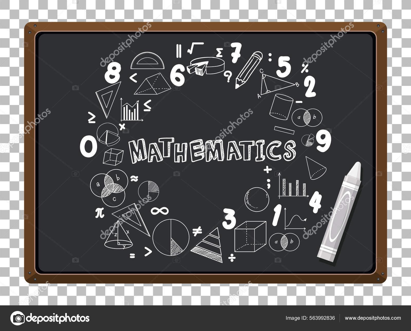 Math Formula Blackboard Isolated Grid Background Illustration Stock ...