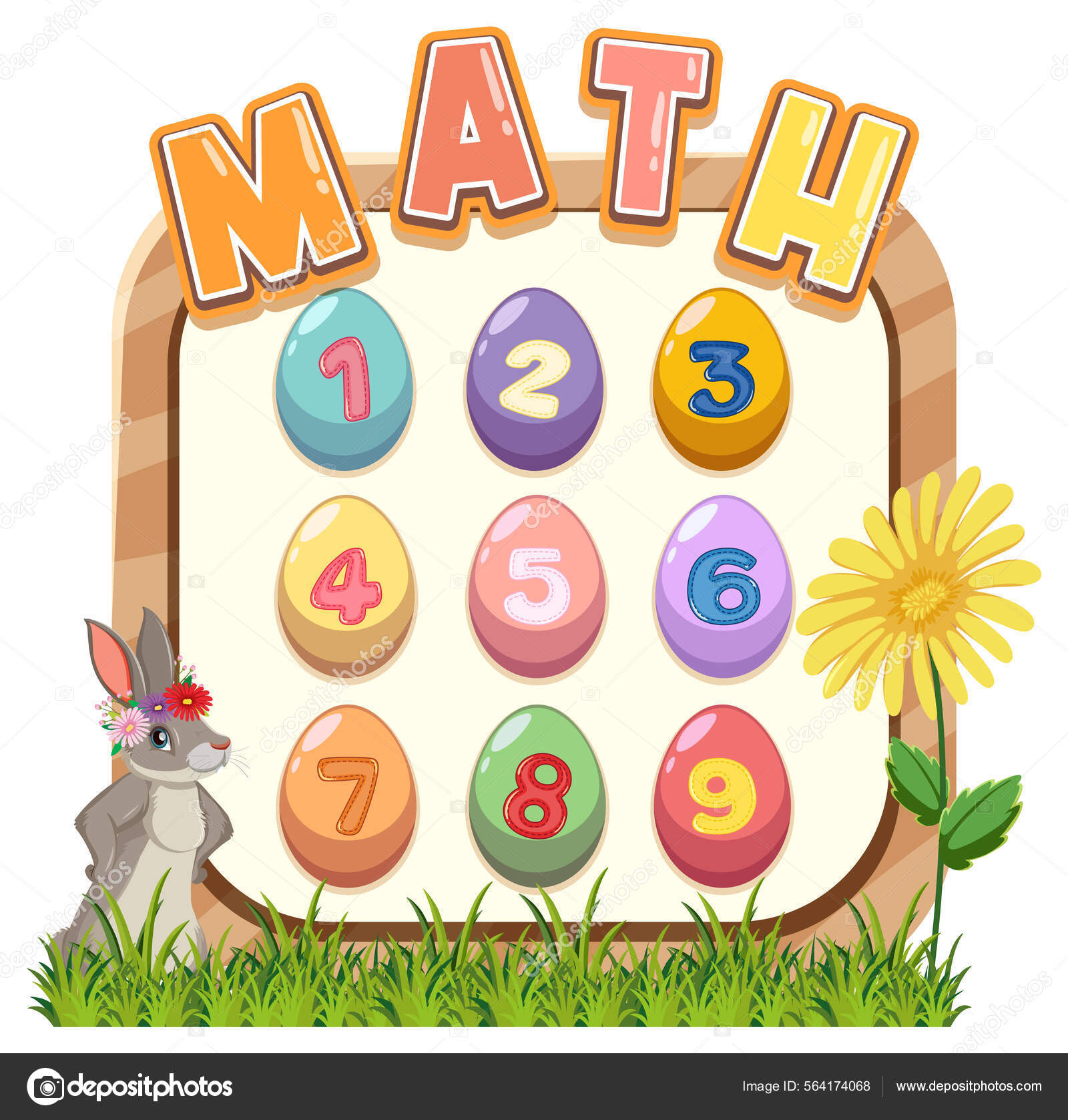 Contando Los Números Símbolos Matemáticos Ilustración Vector de stock ...